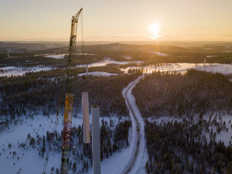 Photos from the construction of wind farm Jenåsen - Eolus